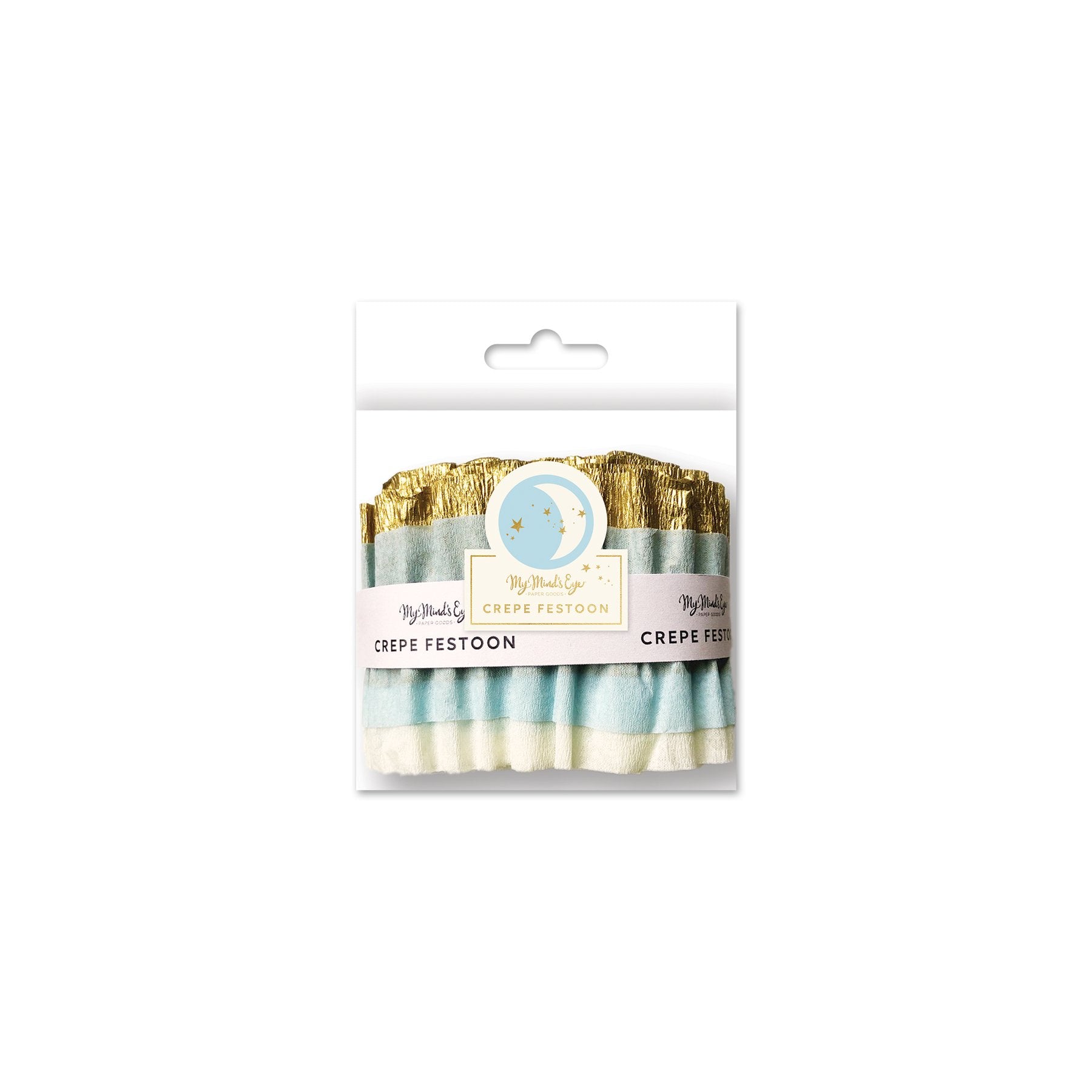 Baby Blue/Gold Crepe Festoon – Confetti Kate